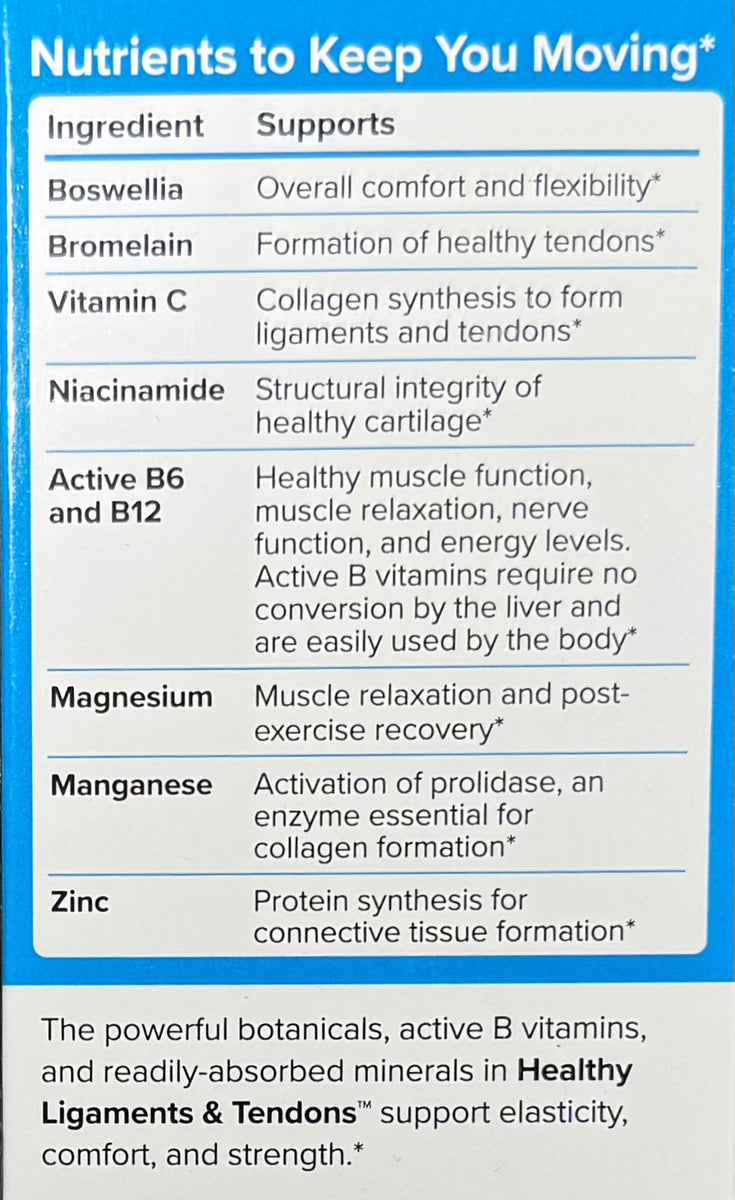 Healthy Ligaments & Tendons™* 60 Capsules – Great Earth Vitamins ...